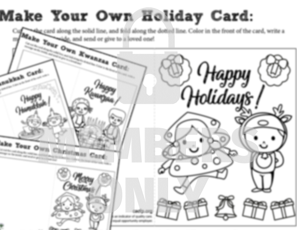 A Year of CACFP Holiday Activity Sheets