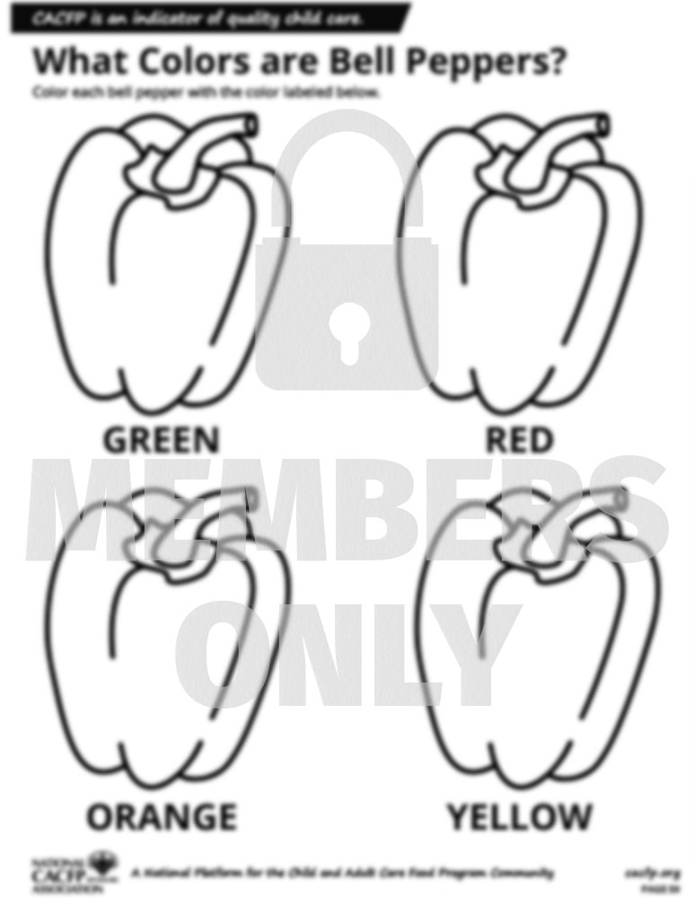 Member Resource: Bell Pepper Coloring Page