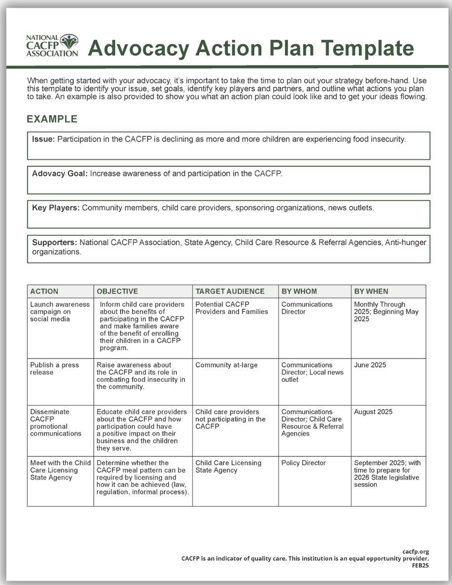 Advocacy Resources - National CACFP Sponsors Association