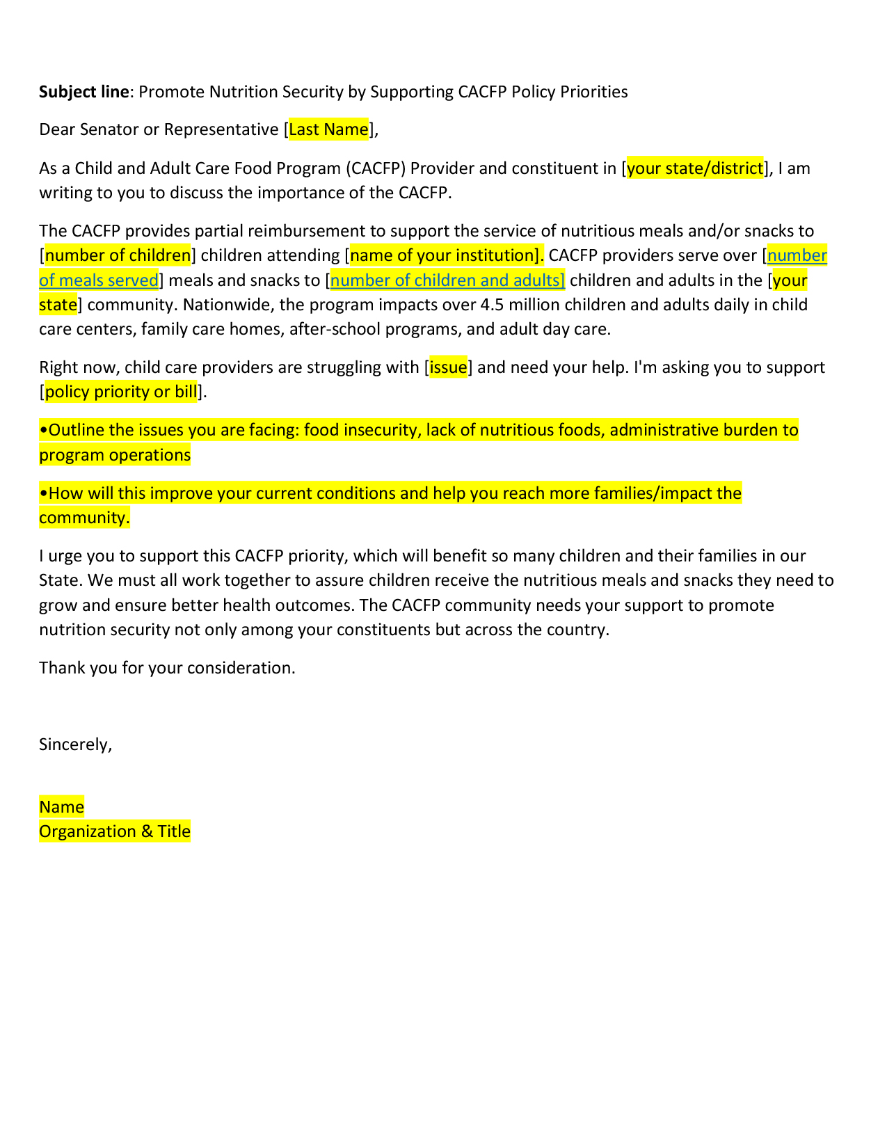 Advocacy Resources - National CACFP Association