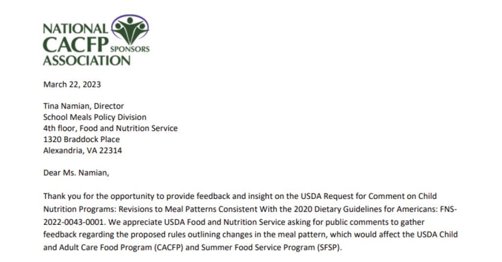 Initiatives - National CACFP Sponsors Association