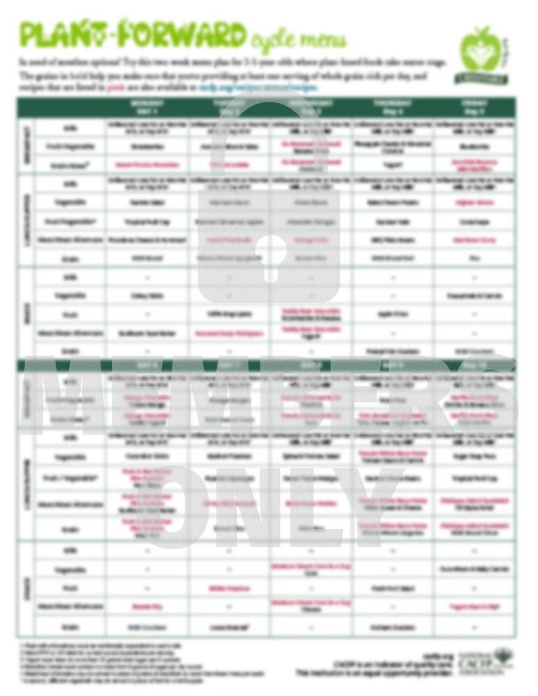 Menus - National CACFP Sponsors Association