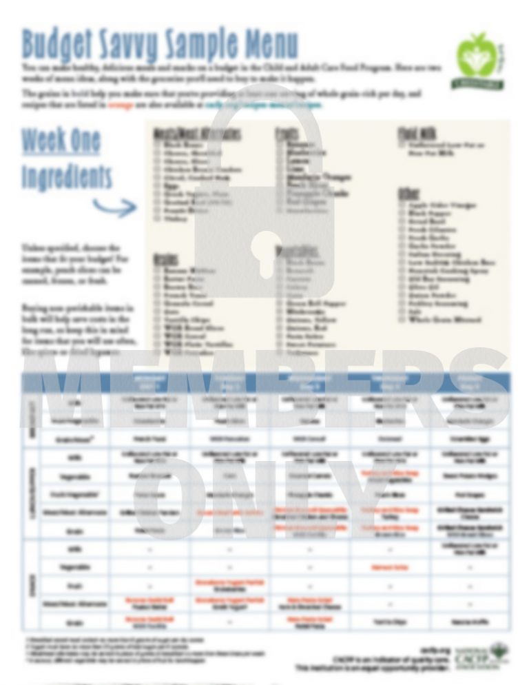 Menus - National CACFP Sponsors Association