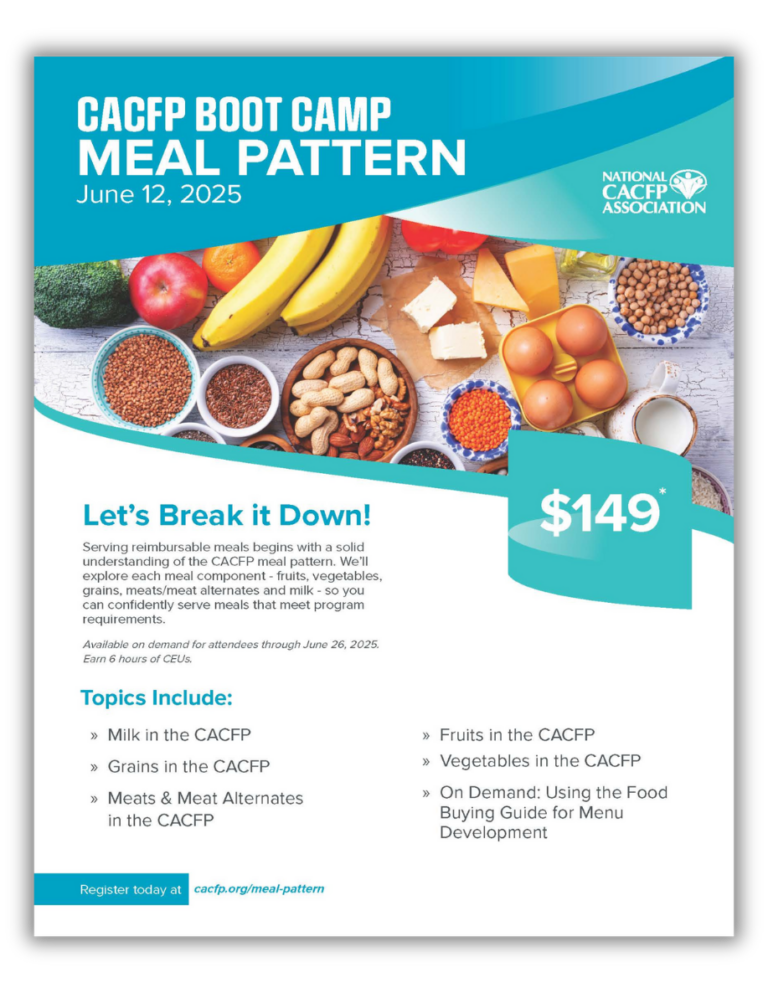CACFP Boot Camp Meal Pattern - National CACFP Sponsors Association