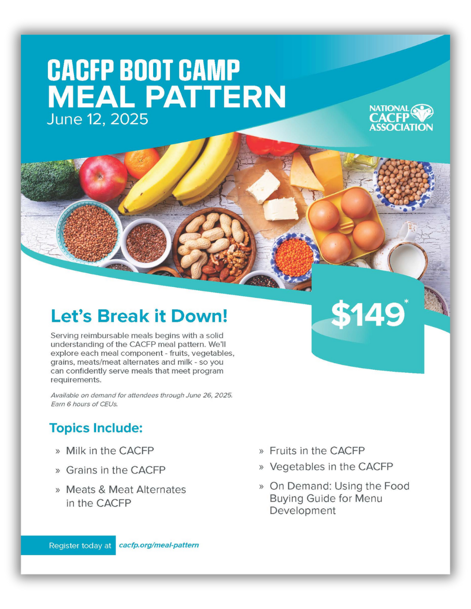 CACFP Boot Camp Meal Pattern - National CACFP Sponsors Association
