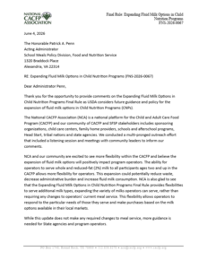 NCA Response – Expanding Fluid Milk Options in CNPs - National CACFP ...